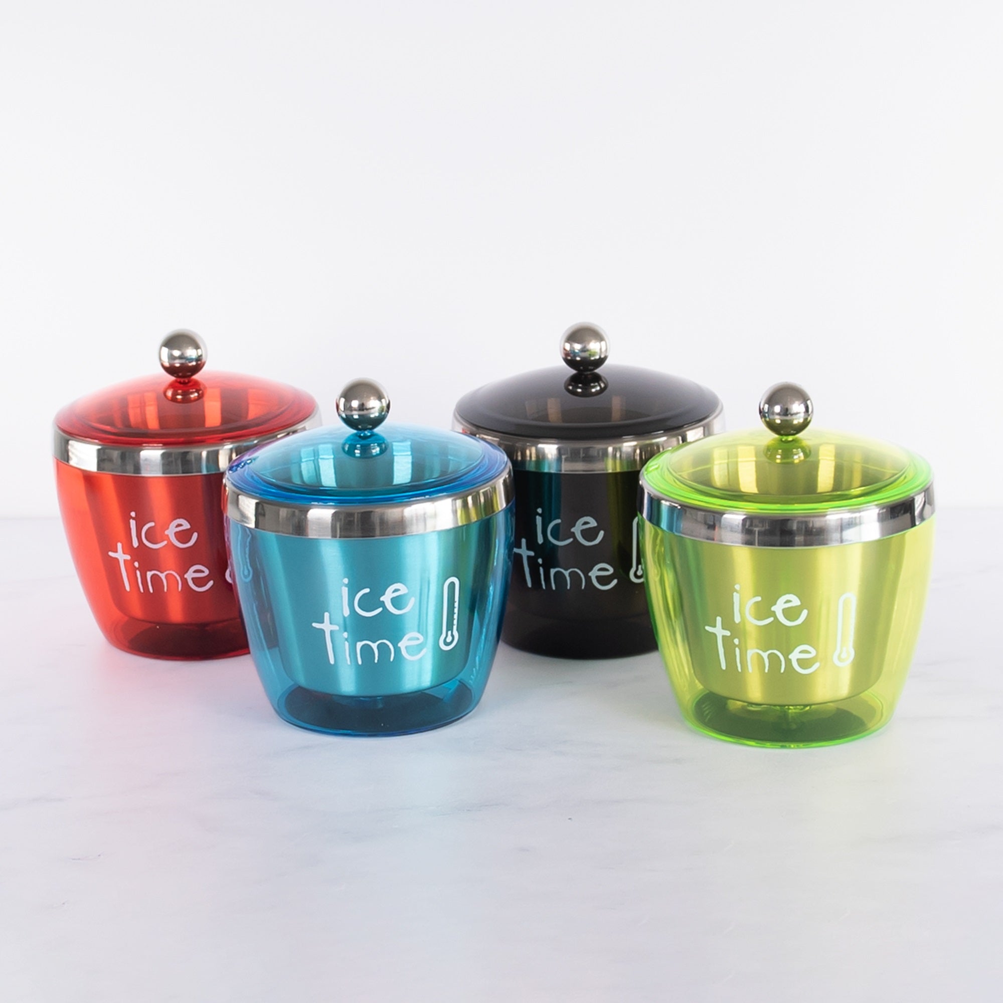 600ml Small Insulated Stainless Steel Plastic Ice Bucket with Lid Tongs ...