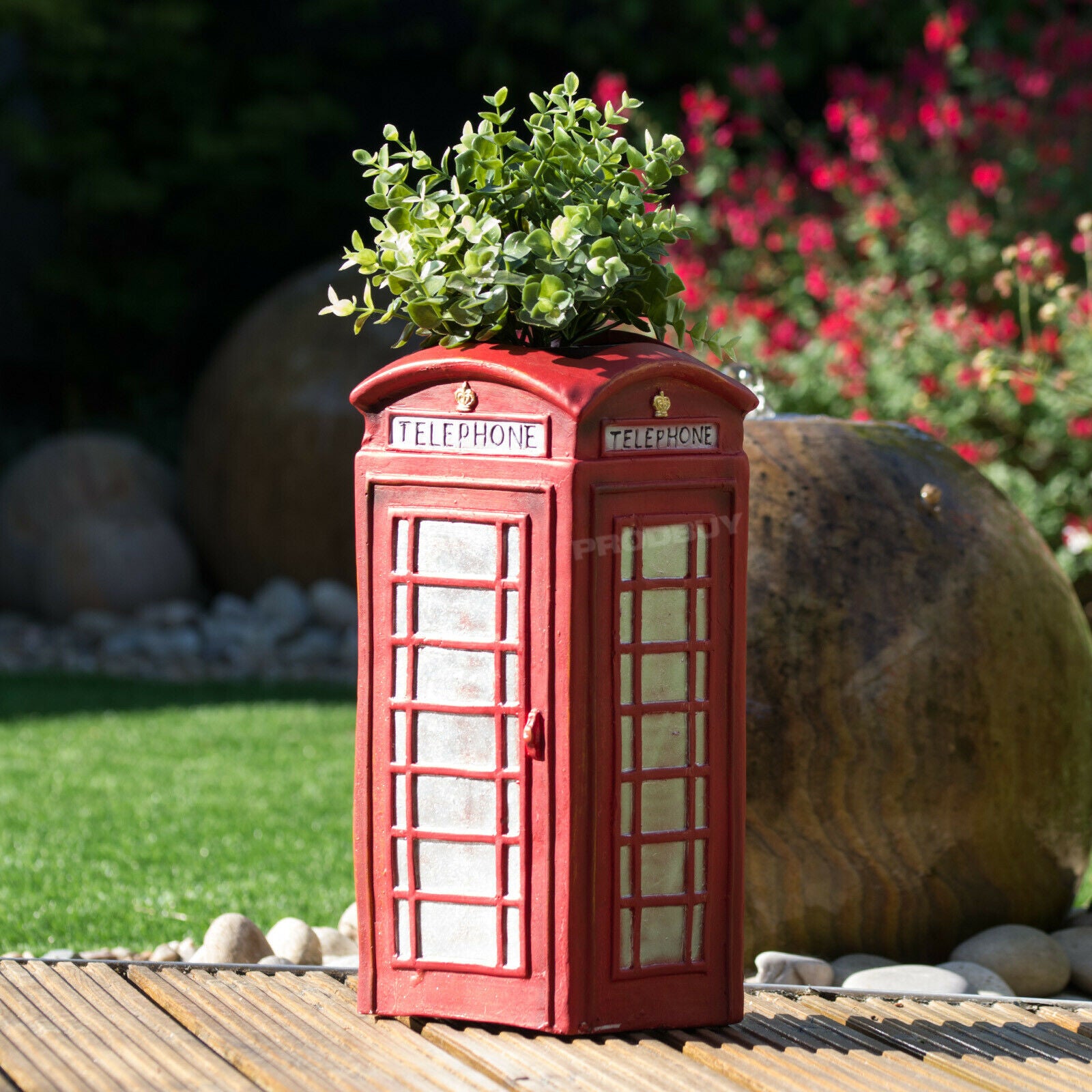 Red Telephone Box Garden Planter 38cm Tall Robert David Home Red Telephone Box Garden Planter 38cm Tall Robert David Home